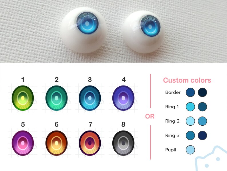 Resin Eyes Type RS Made to Order BJD & DD Eye Size 10mm 24mm Custom ...