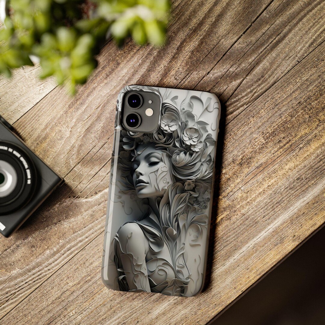 Monochrome Phone Case, Minimalist Slim Phone Cover, Stylish Flexi ...