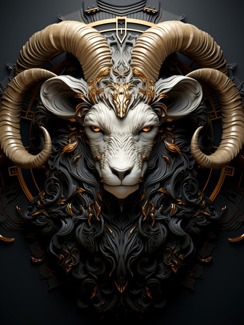 Zodiac ARIES, Sign, Digita Modern Art, Astrology, Star Design,wall Art ...