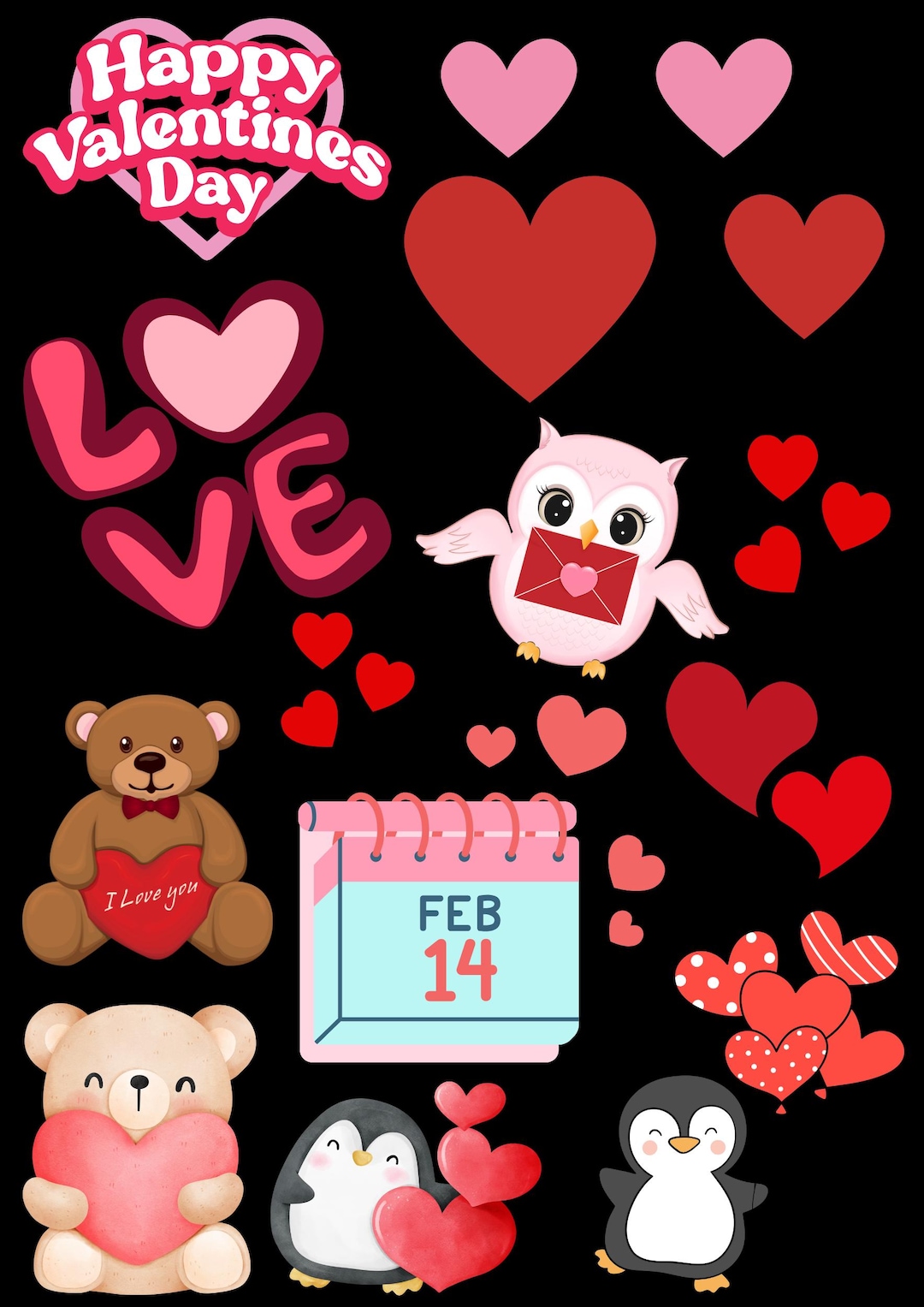 UVDTF A4 Decal Sheet - Valentines Day - Etsy UK