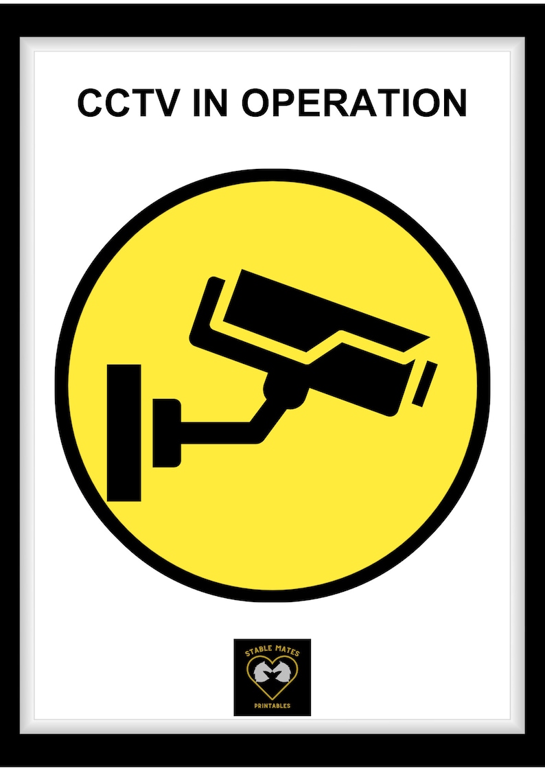CCTV in Operation Sign A4 Portrait - Etsy Australia
