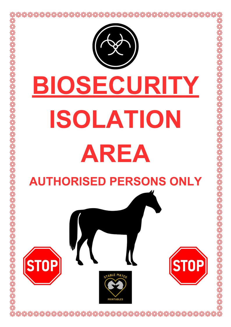 Biosecurity Signage Pack for Stable Yard - Etsy