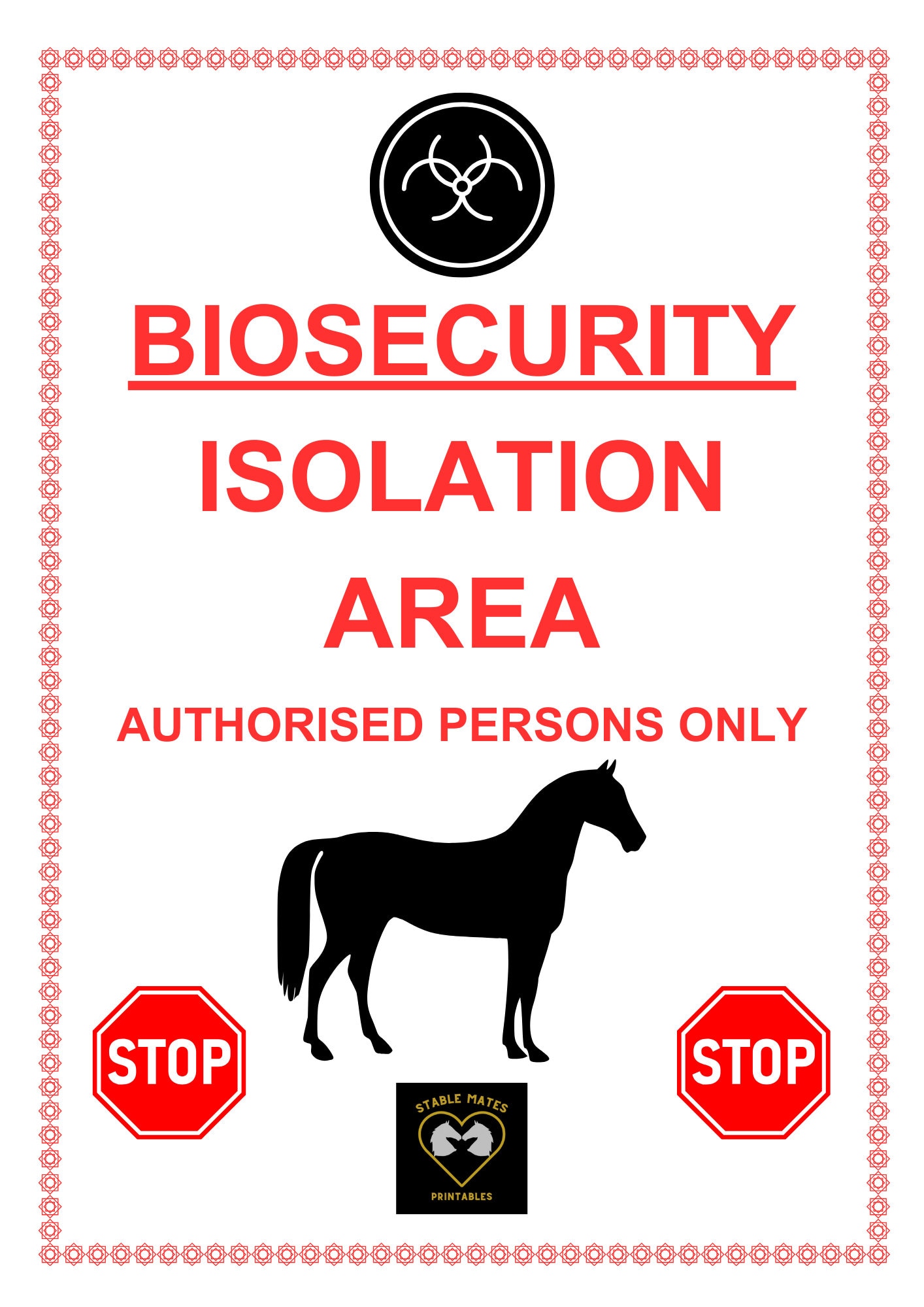 Biosecurity Signage Pack for Stable Yard - Etsy