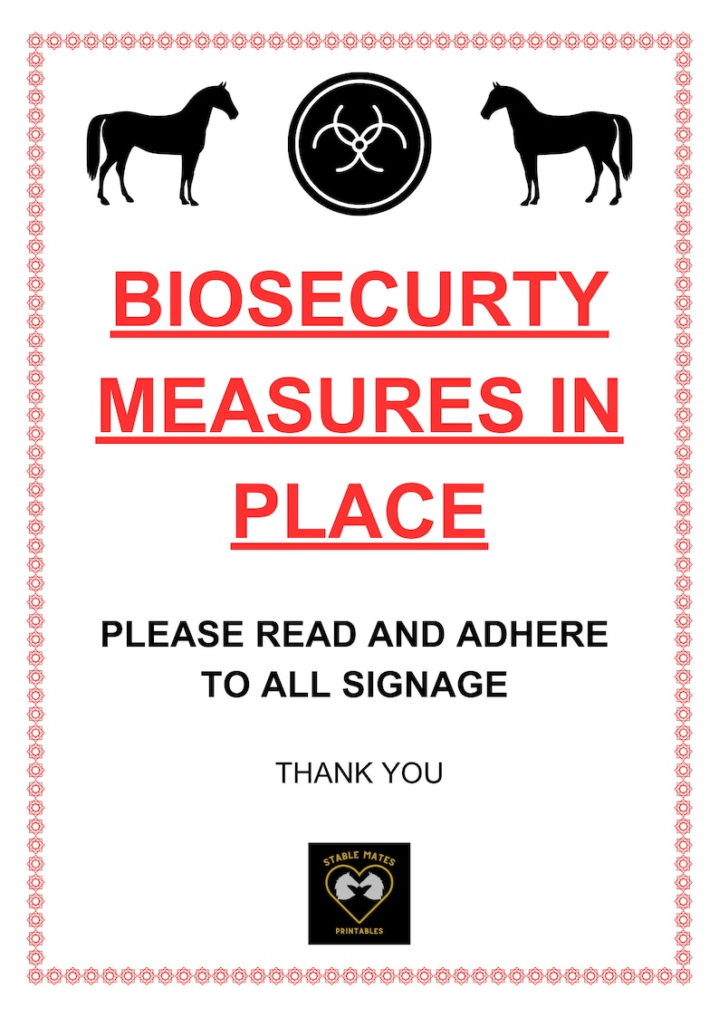 Biosecurity Signage Pack for Stable Yard - Etsy