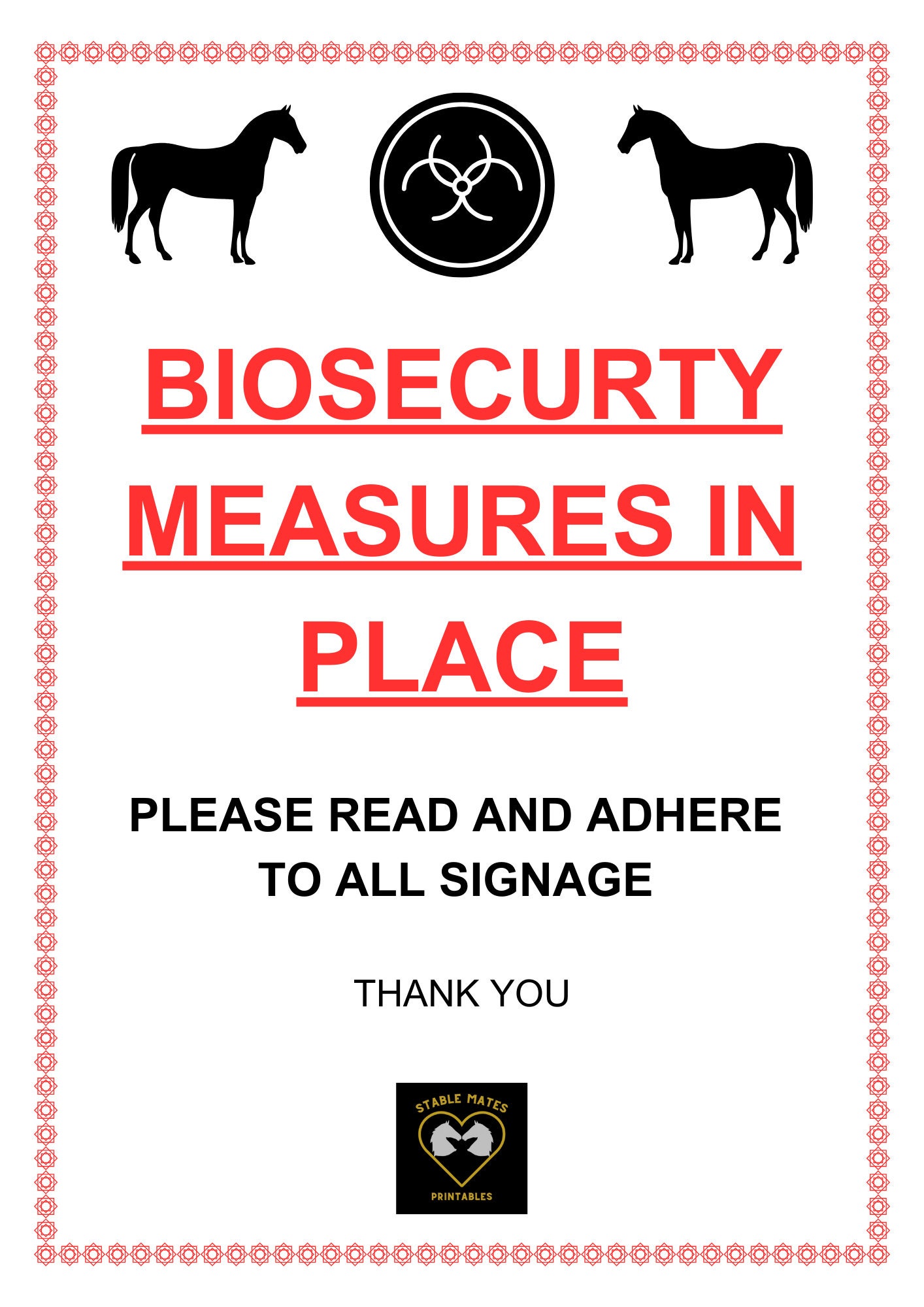 Biosecurity Signage Pack for Stable Yard - Etsy