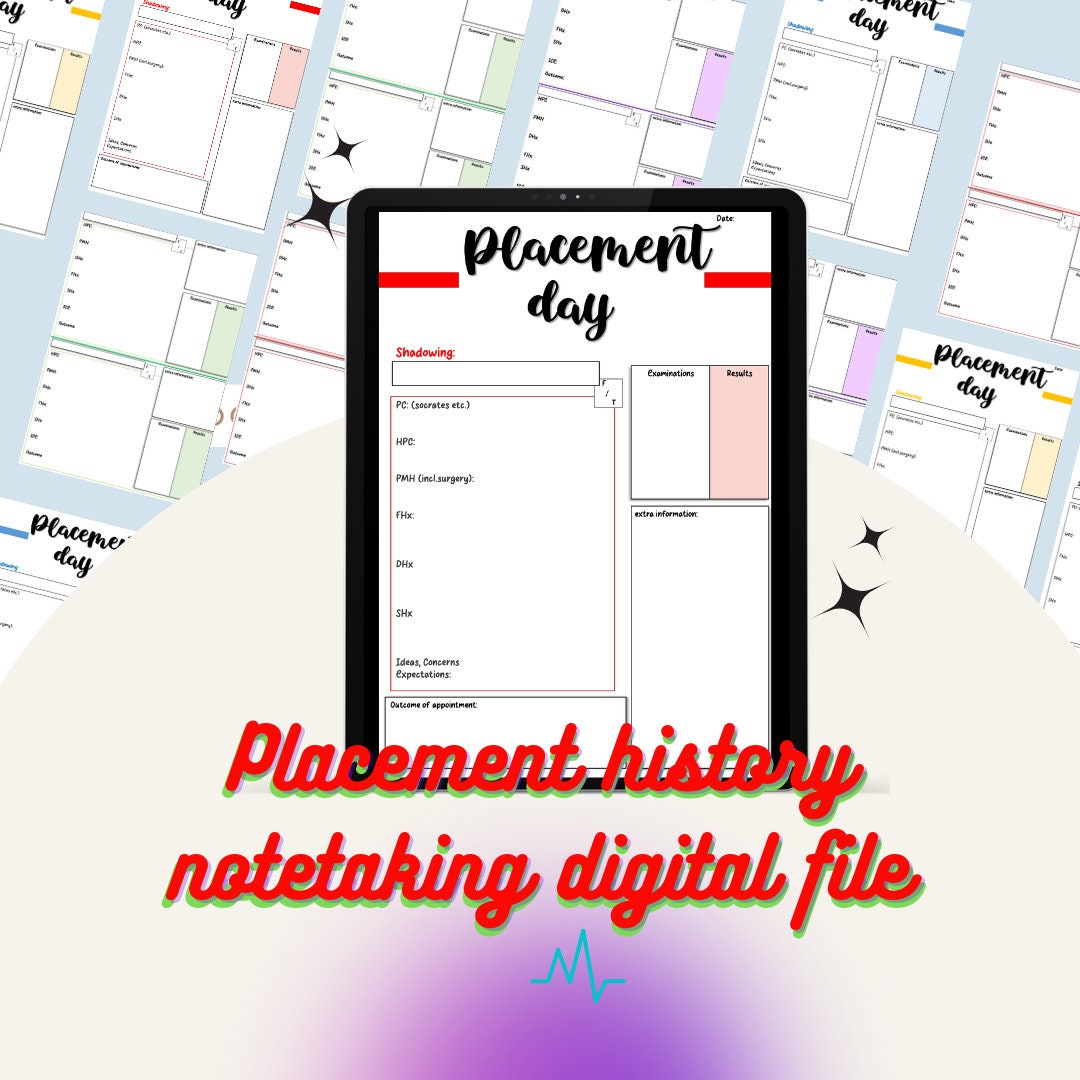 Placement Patient Clinical History Taking Template & Guide Bundle ...