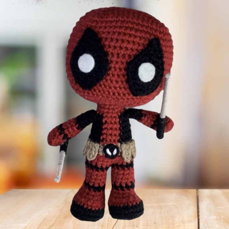 Deadpool Amigurumi Pattern, Funko, English Pattern, Spanish Pattern ...