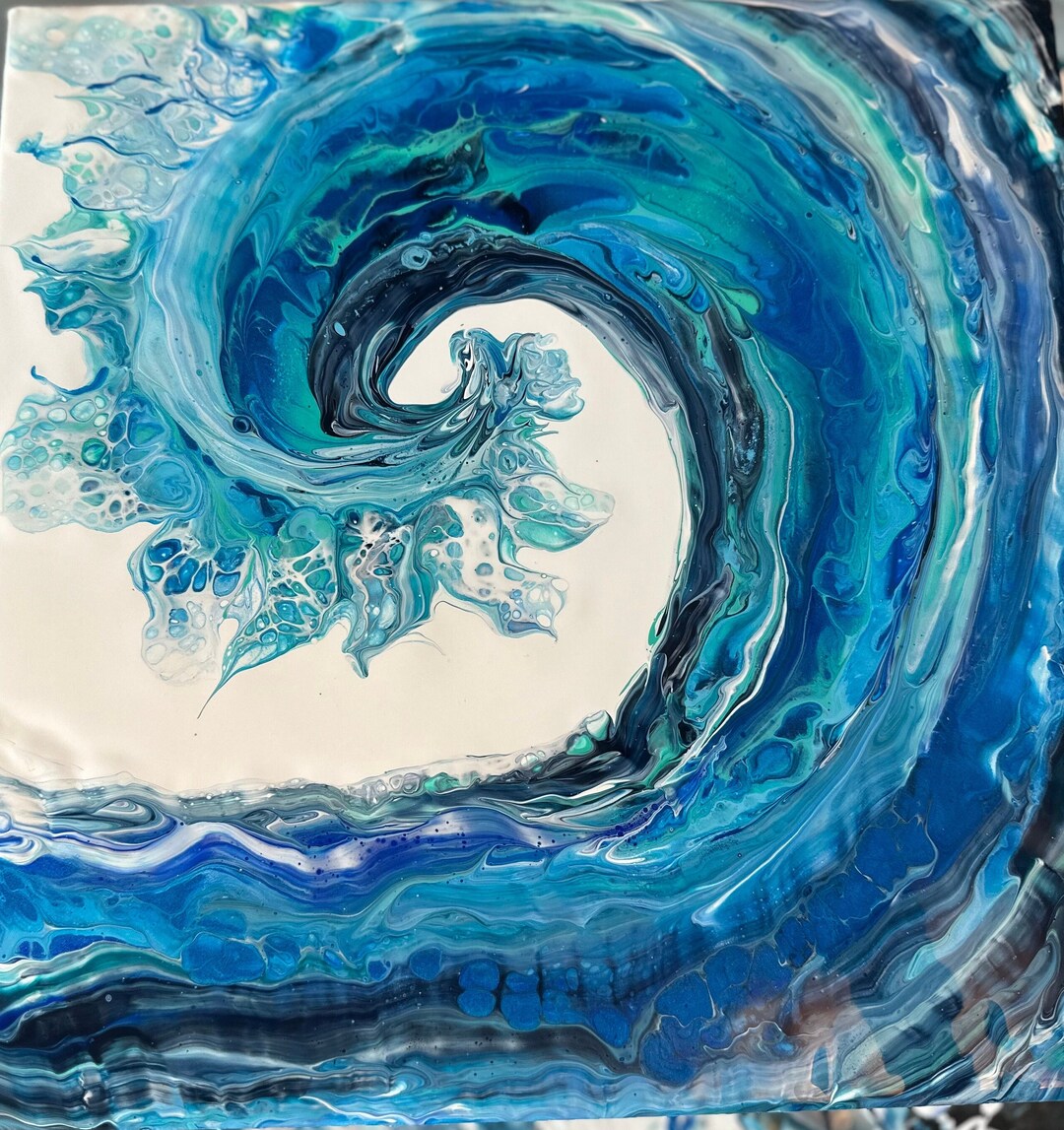 Original Ocean Wave Acrylic Fluid Wall Art - Etsy