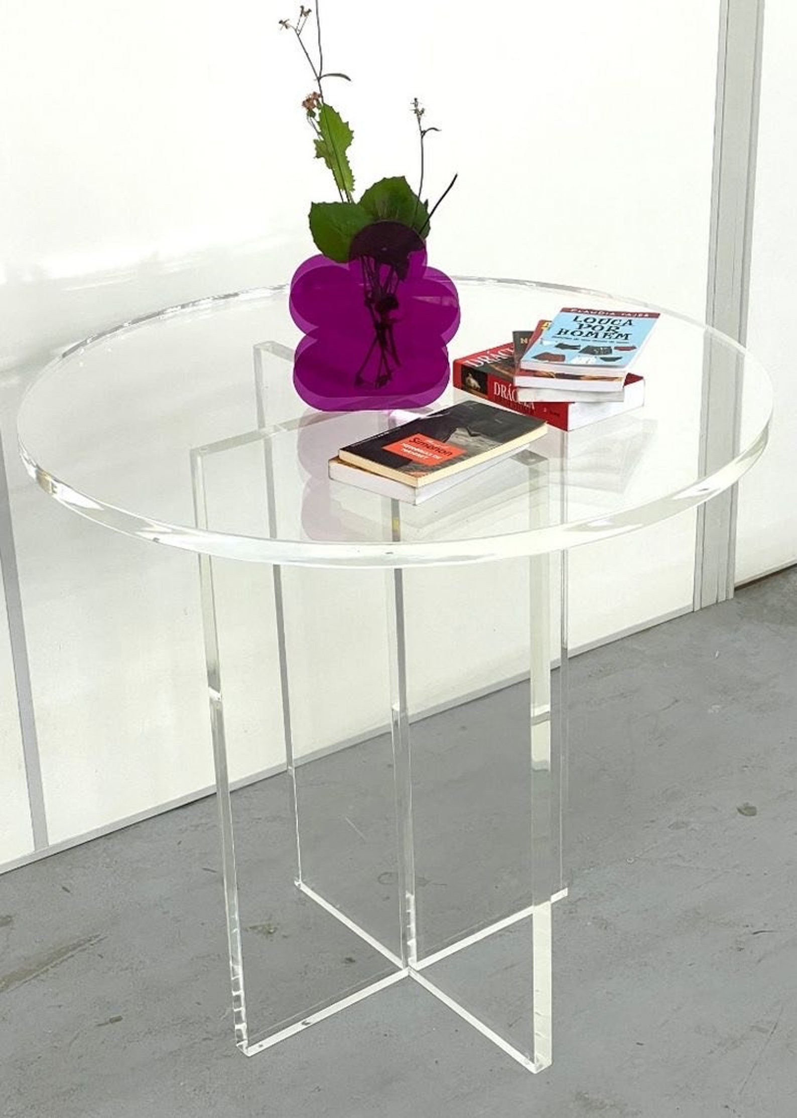 Handmade Acrylic Plexiglass Side Table, End Table, and Accent Table Set Modern Elegance for Your ...