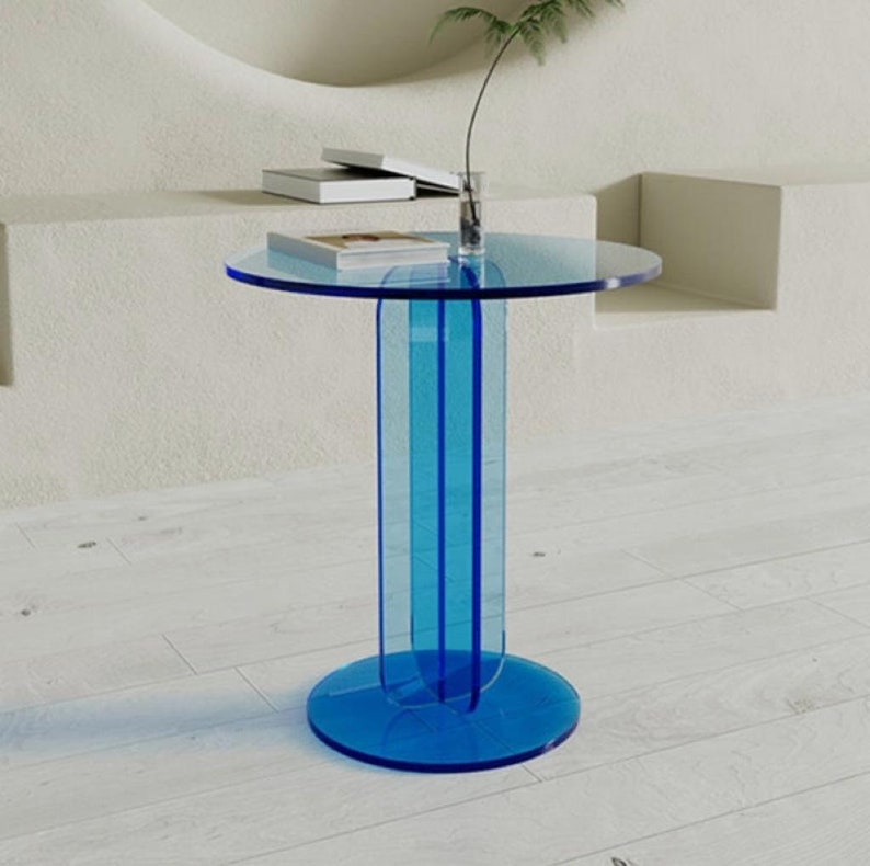 Handmade Acrylic Plexiglass Side Table, End Table, and Accent Table Set ...