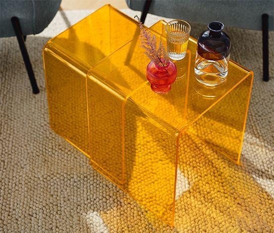 3-pieces Handmade Acrylic Plexiglass Side Table, End Table, and Accent ...