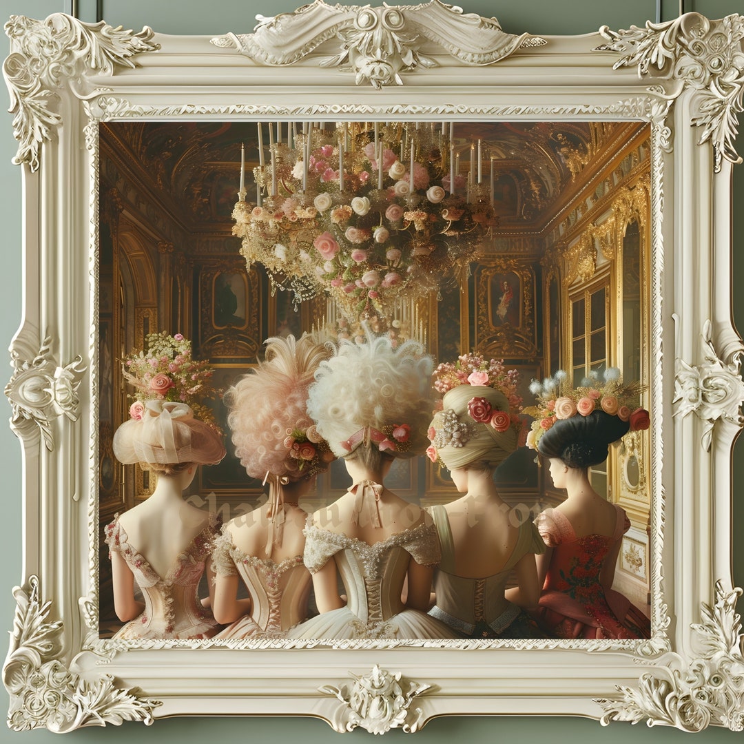 Wigs Roses, Rococo Women, Versailles Painting, French 18th Century ...