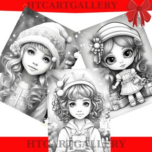 31 Sweet Christmas Girls Themed Coloring Pages Printable - Etsy