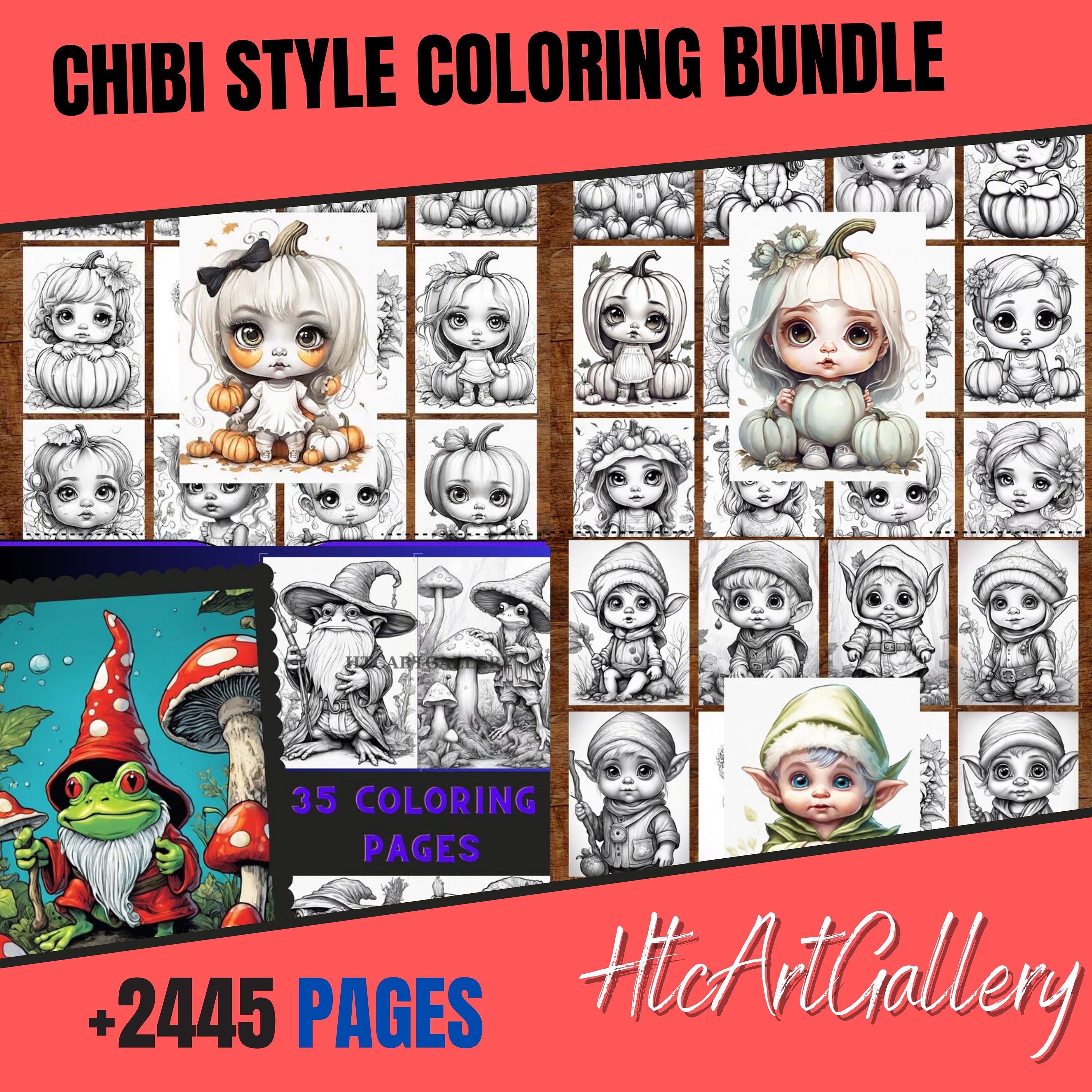 Chıbı Style Bundle Coloring Pages, 2445 Coloring Pages, 50 Coloring ...
