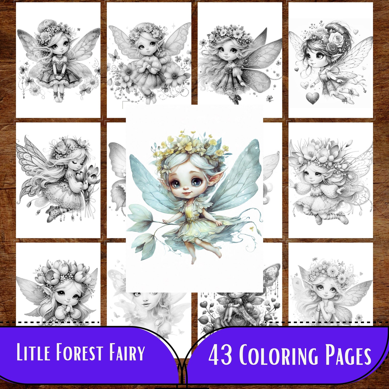 Adoroble Forest Fairy Coloring Book,cute Baby Fairies Coloring Book for ...