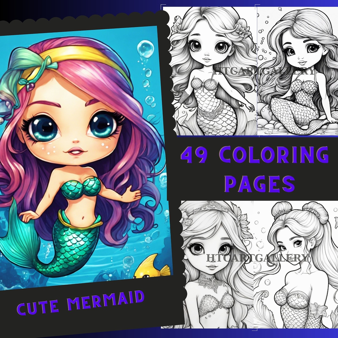 49 Chibi Mermaid Coloring Pages, Kids and Adult for Cute Drawings ...