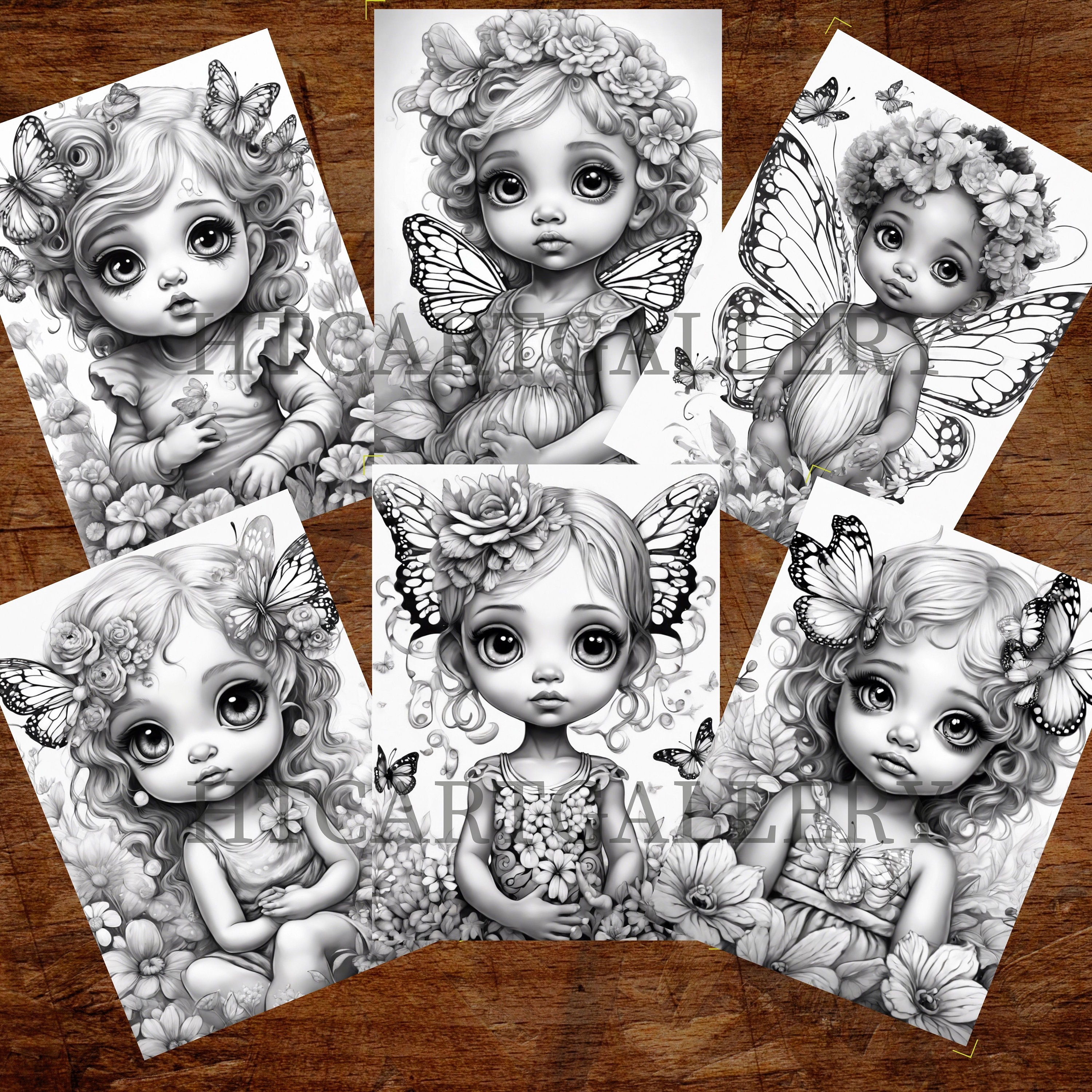 Cute Baby Butterfly Fairies Coloring Book, for Adult and Kids Fantasy ...