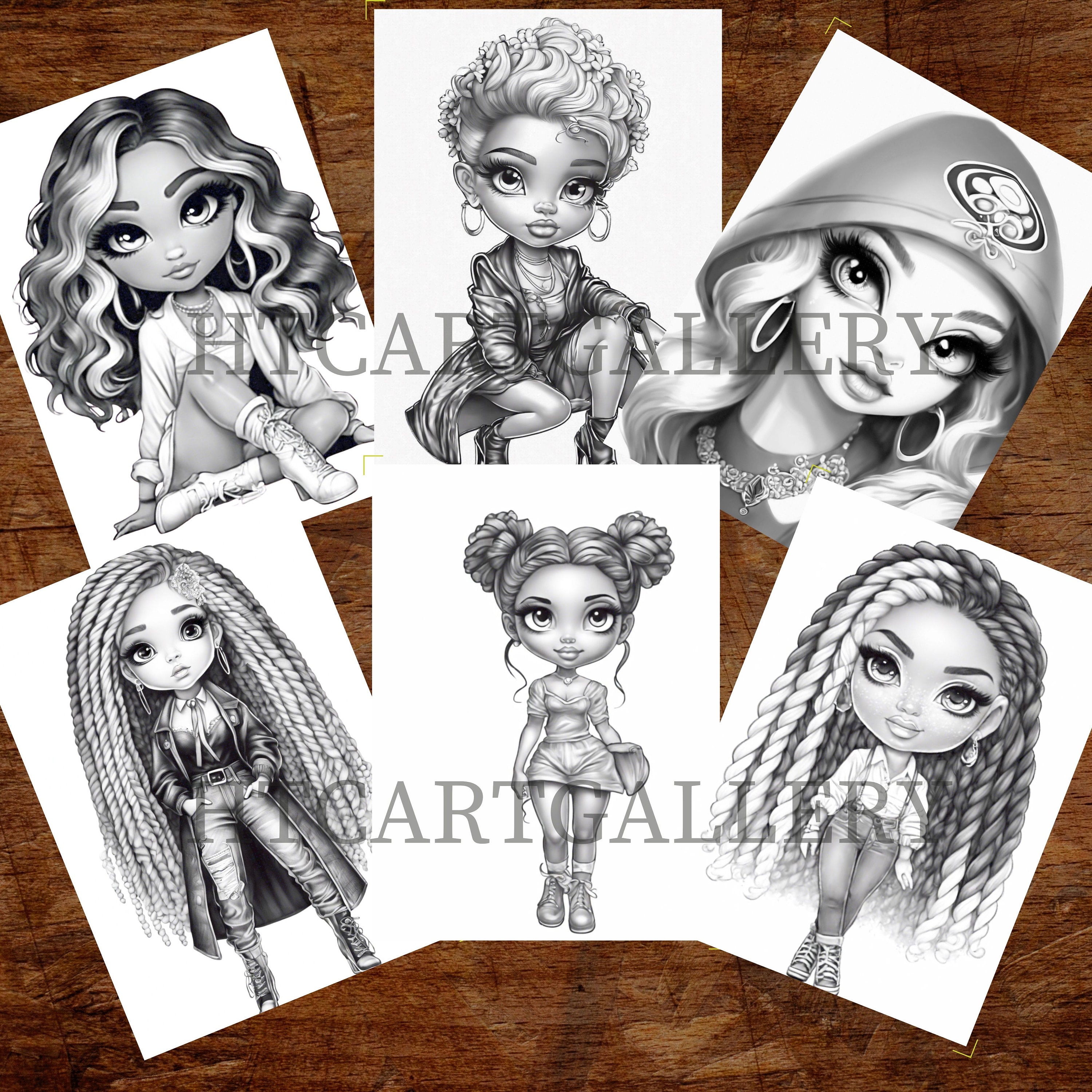 17 Cute Lady Girls Coloring Pages for Adults and Kids,adorable Chibi ...