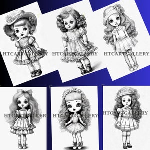 45 Vintage Dolls Coloring Book,page Cute Manga Fantasy Vintage Coloring ...