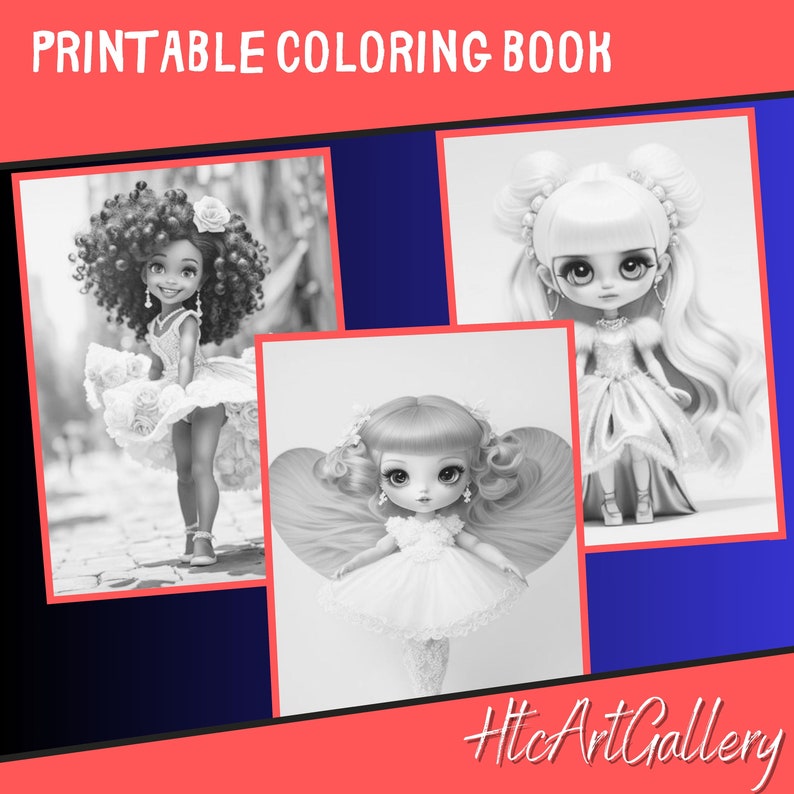 Cute Girls Collection Coloring Pages for Adults and Kids,adorable Chibi ...