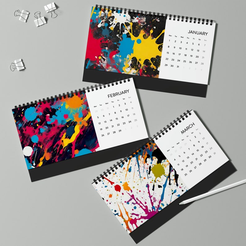 Cool Modern Art-calender-2024 Calendar2024 Grid Great Calendar-colorful ...