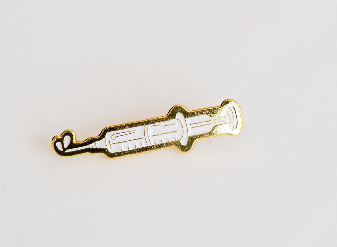 Syringe Metal Pin Badge - Etsy