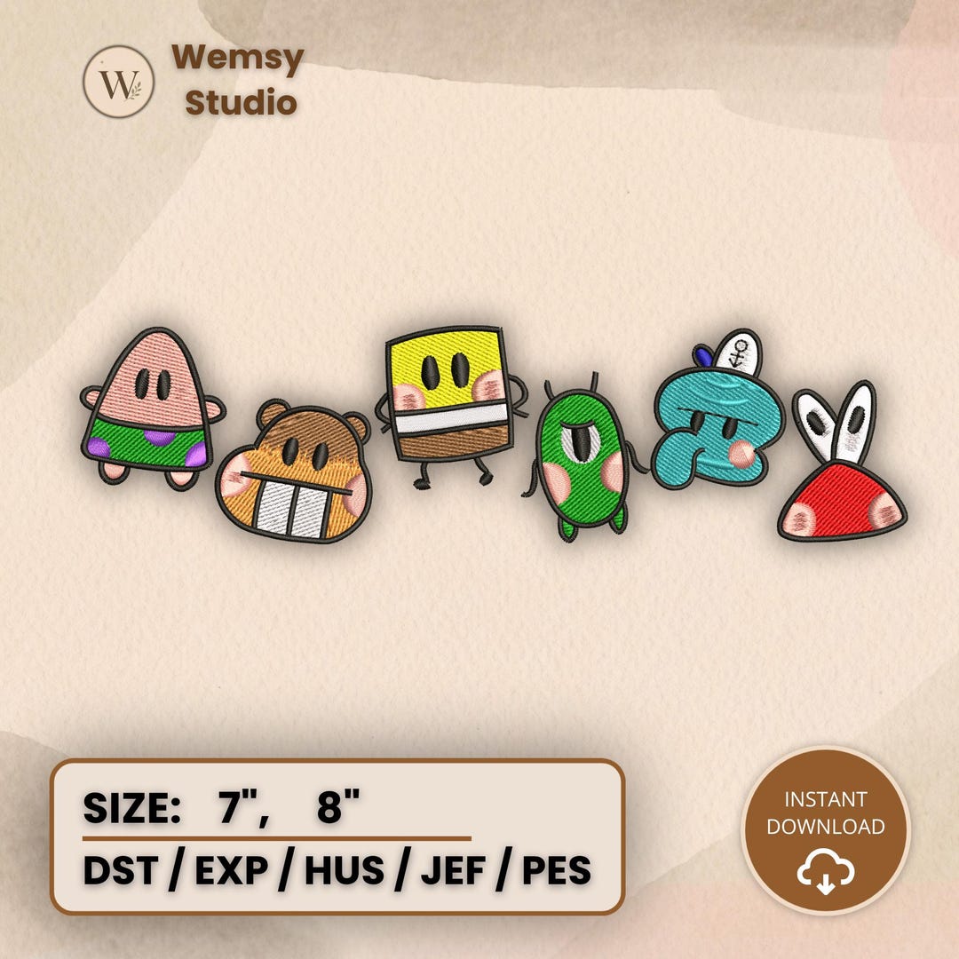 Bob Characters - Embroidery File - Etsy