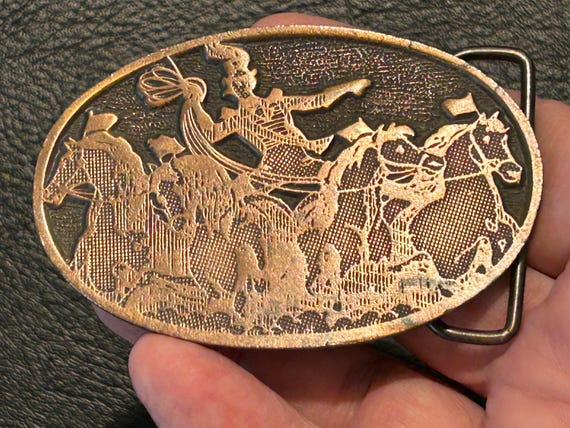 1977 Chariot Races, Roman Empire belt buckle, by Matu… - Gem