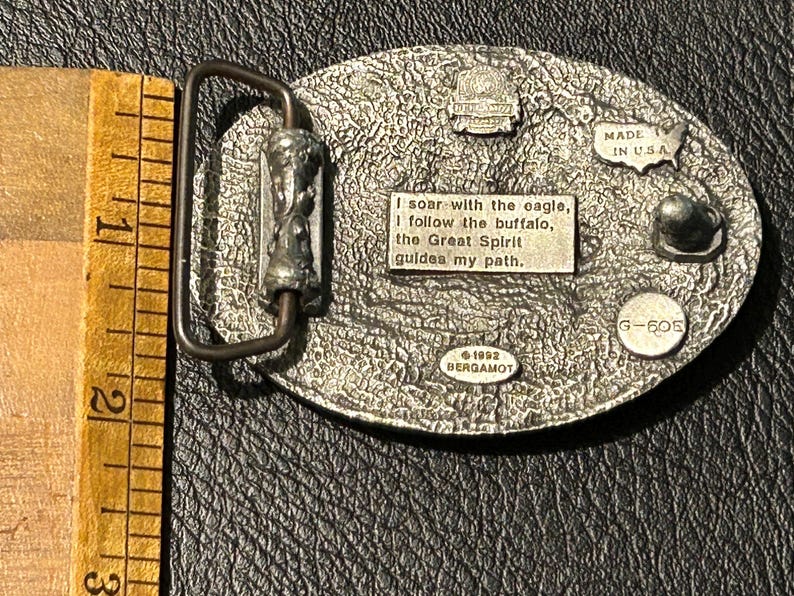 Native American Chief Joseph Prayer Belt Buckle, Enamel Borders, Pewter ...