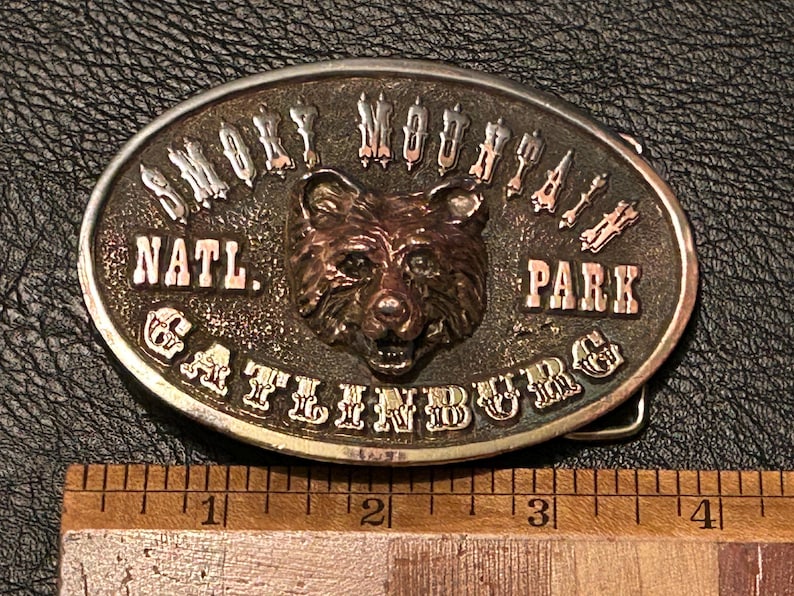 Smokey Mountain National Park, Gatlinburg Belt Buckle, 1978, Brass, Adezy, U.s.a.l - Etsy