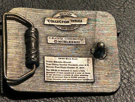 1983 UH-60 Black Hawk Belt Buckle, by the Buckle Conn… - Gem