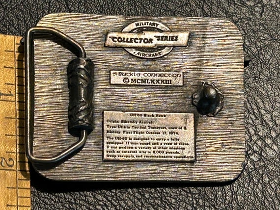 1983 UH-60 Black Hawk Belt Buckle, by the Buckle Conn… - Gem