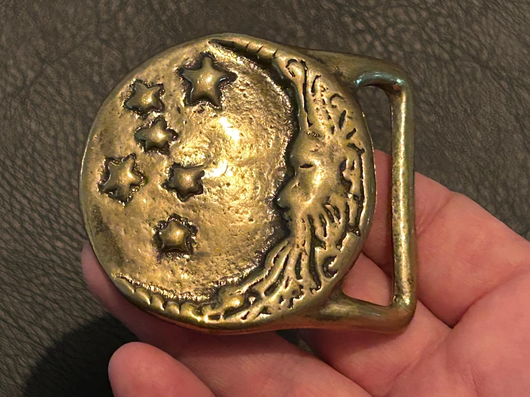 Stars & Moon 1970s Belt Buckle, Solid Brass, Great Buckle, Classic - Etsy
