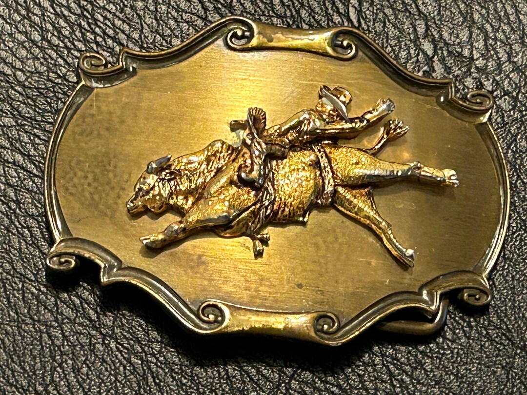 Preowned Steer Bull Riding Belt Buckle 1980 Raintree Buckles - Etsy