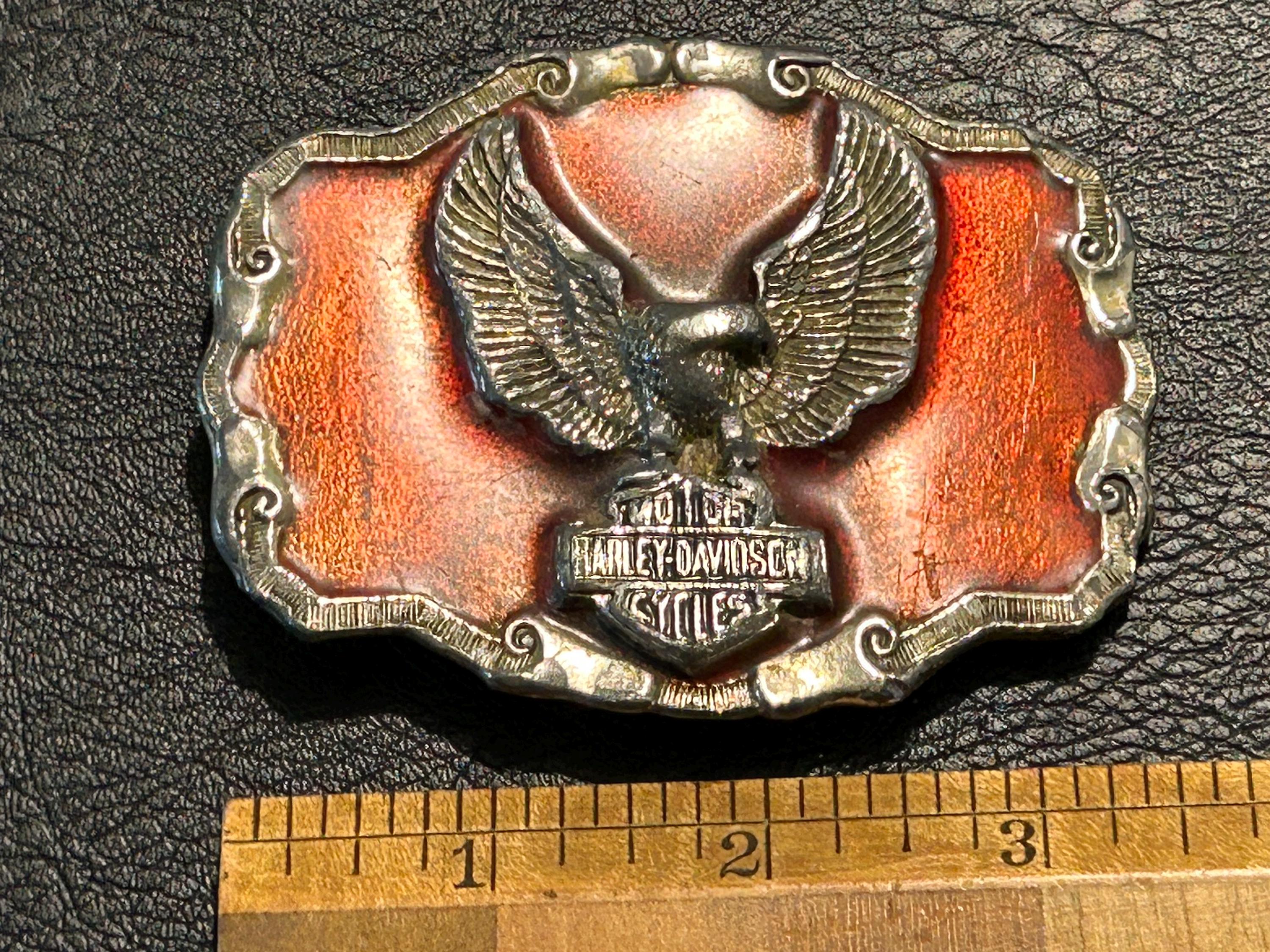 Vintage Harley Davidson Motor Cycles Embossed Eagle 1970s or Older Bele ...