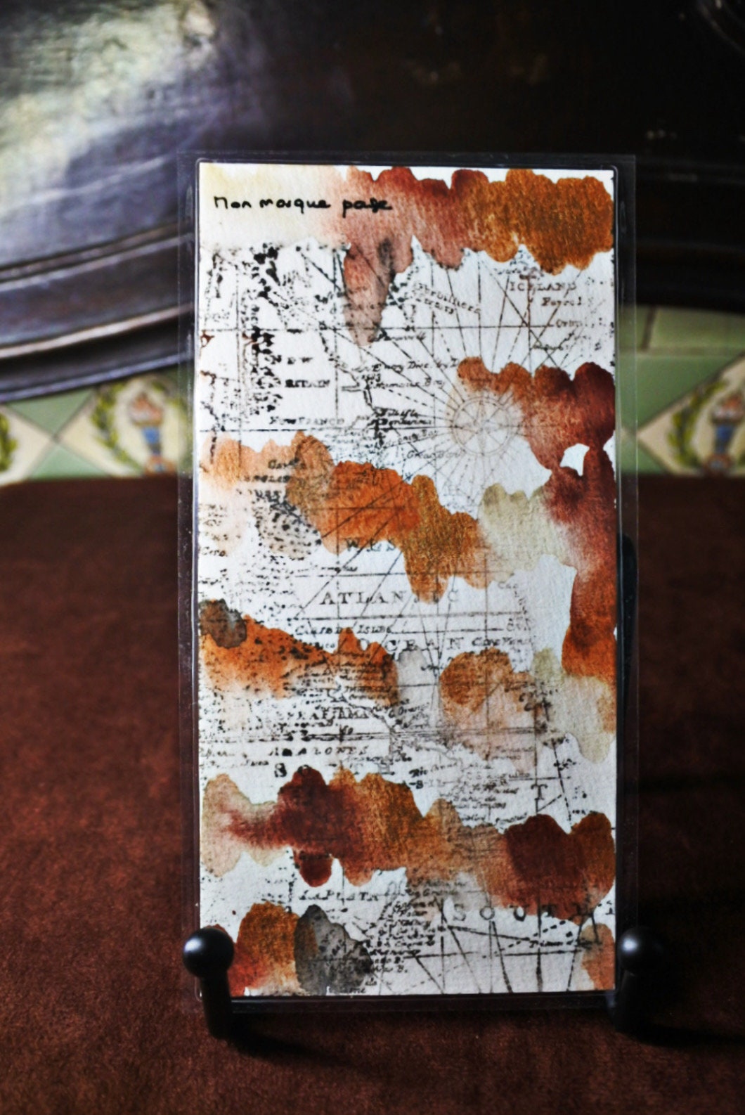 Map of the World Bookmark Series Watercolor HANDMADE. Unique Pieces. - Etsy