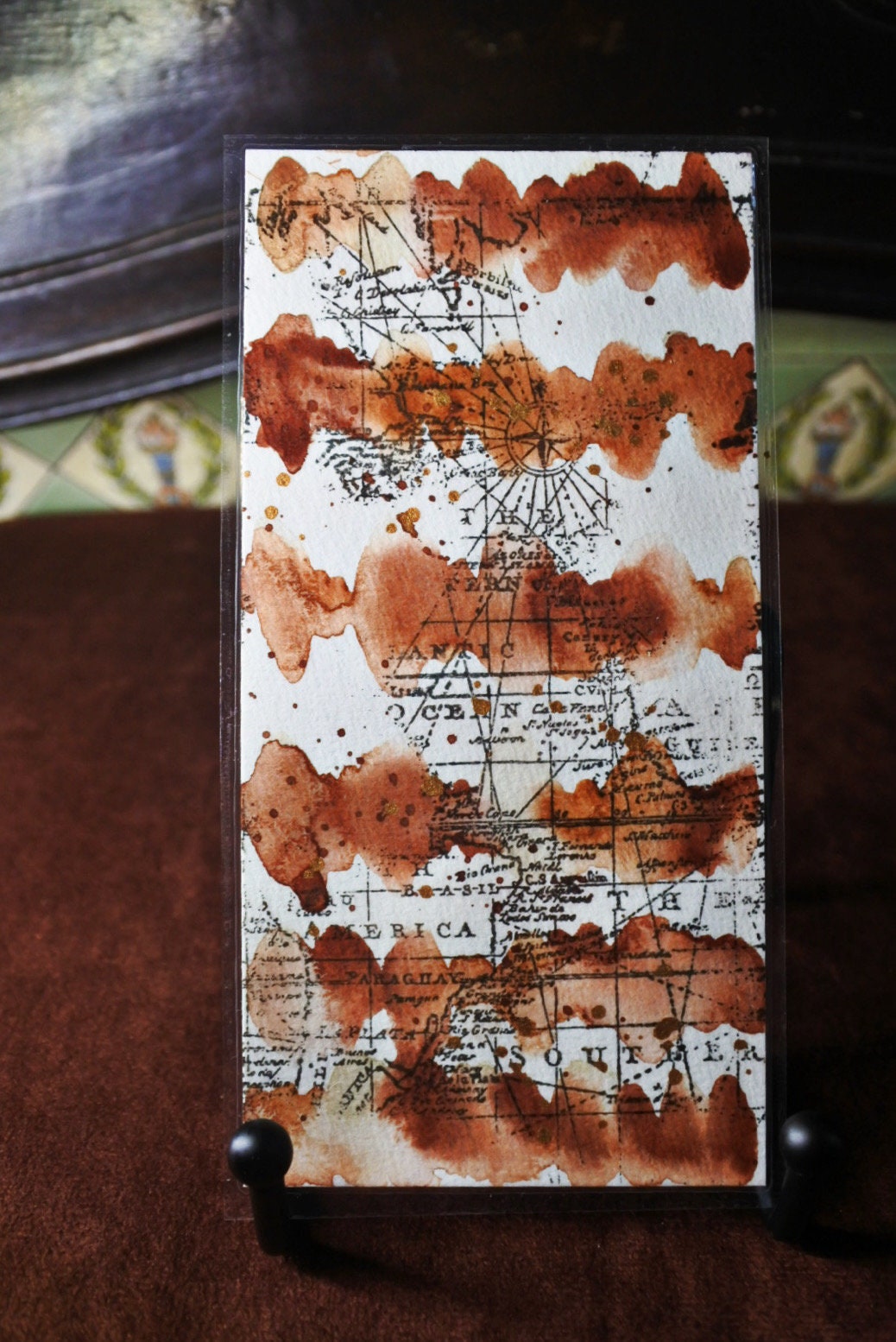 Map of the World Bookmark Series Watercolor HANDMADE. Unique Pieces. - Etsy