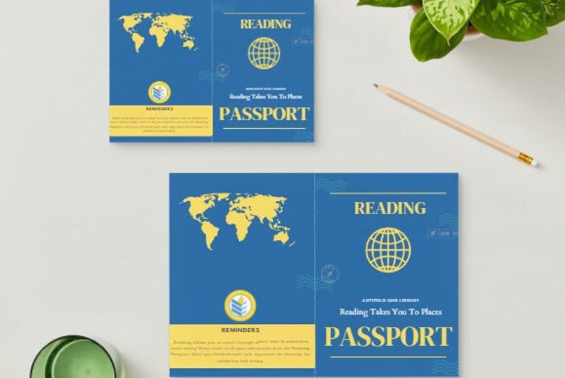 Editable and Printable Digital Reading Passport Template - Etsy