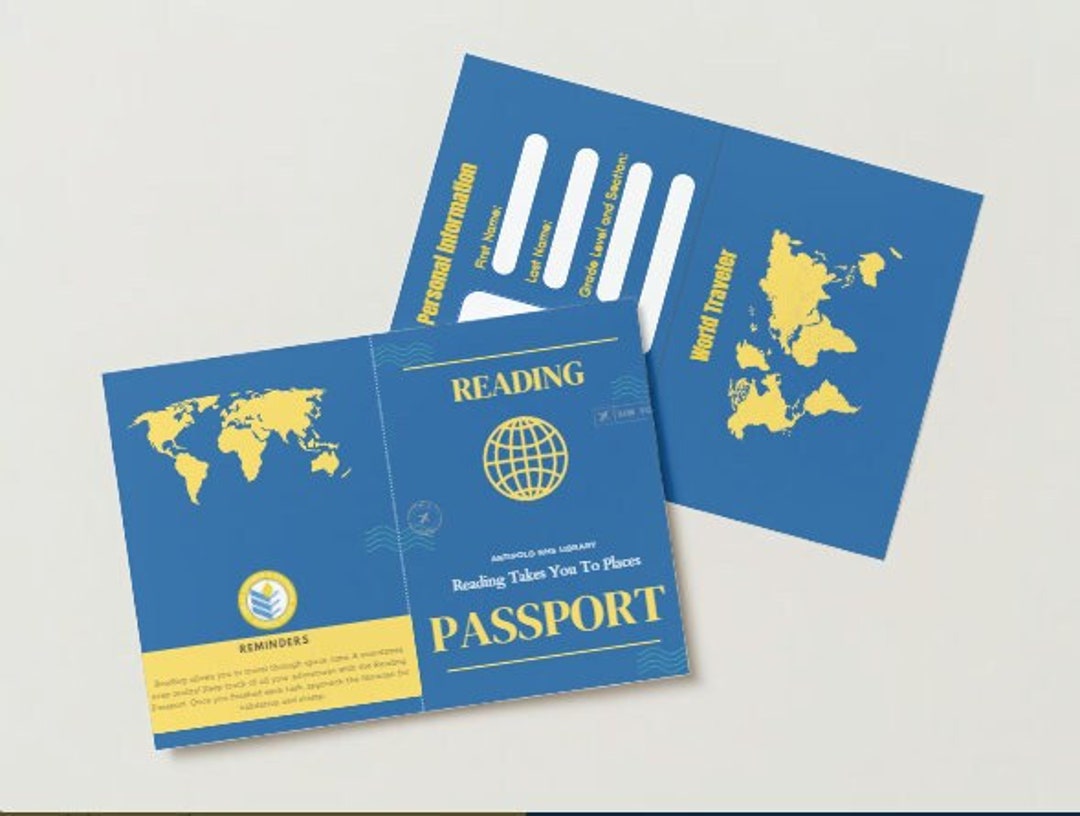 Editable and Printable Digital Reading Passport Template - Etsy