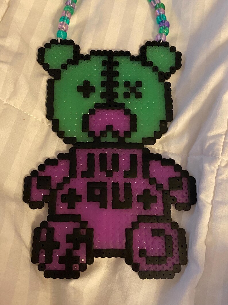 Level up Kandi Perler Necklace Rave Kandi Perler Bead Necklace EDM ...