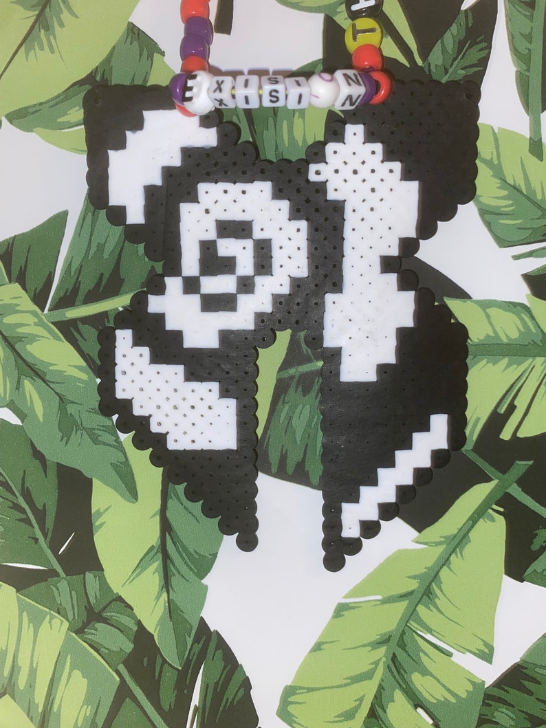 Excision Trippy Black and White Swirl EDM Perler Kandi Necklace With a ...