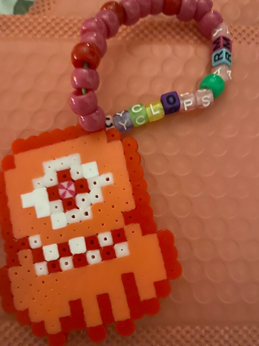Pink Melty Subtronics Edm Rave Perler Bracelet, Peachy Shades of Pink ...