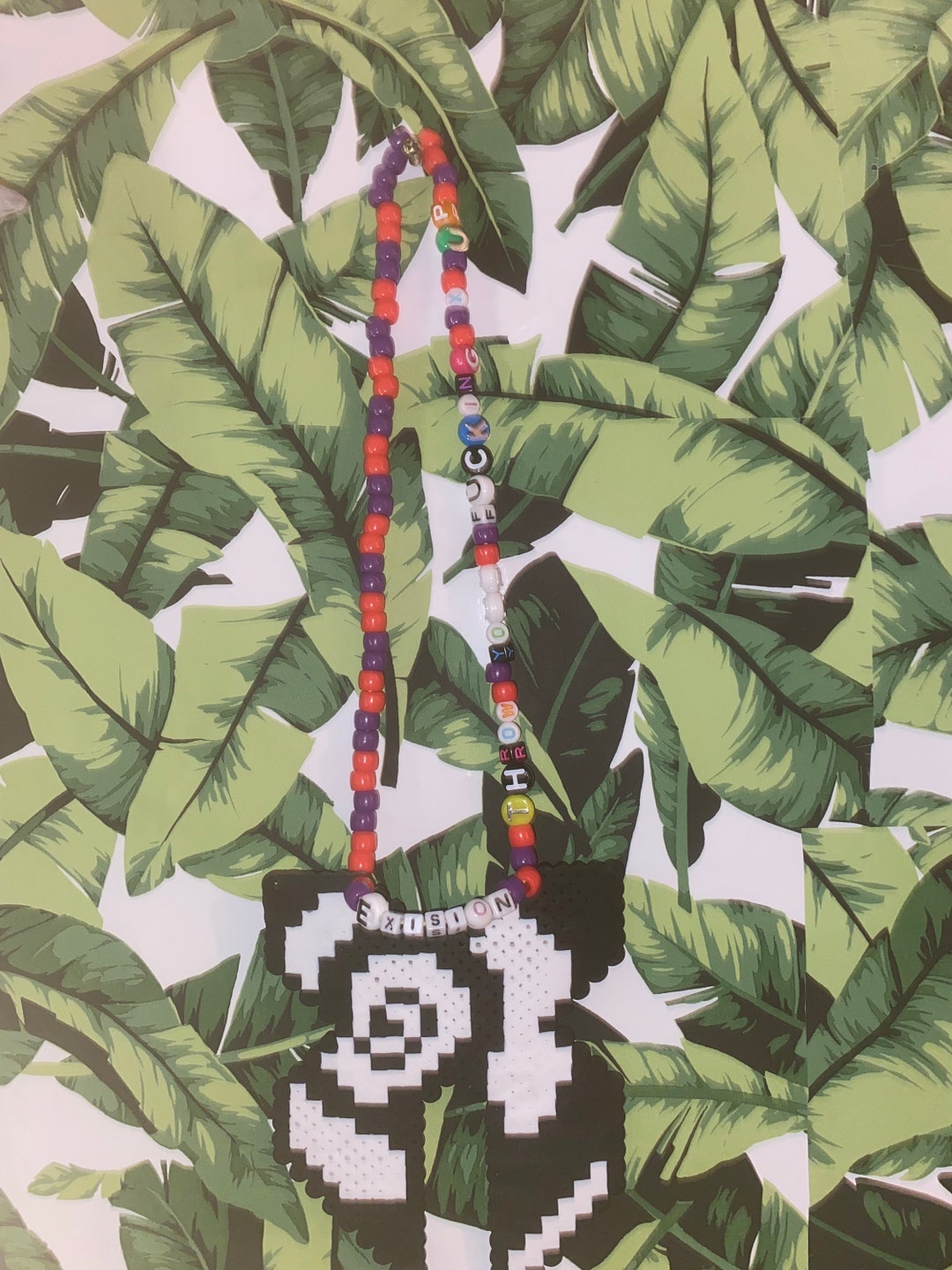 Excision Trippy Black and White Swirl EDM Perler Kandi Necklace B&W ...