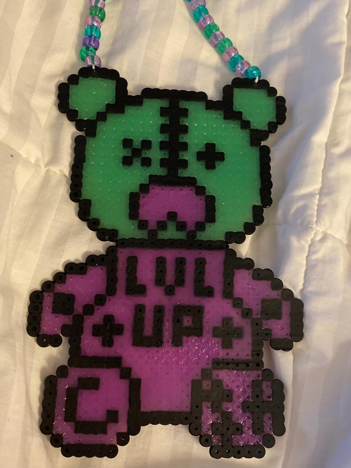 Level up Kandi Perler Necklace Rave Kandi Perler Bead Necklace EDM ...