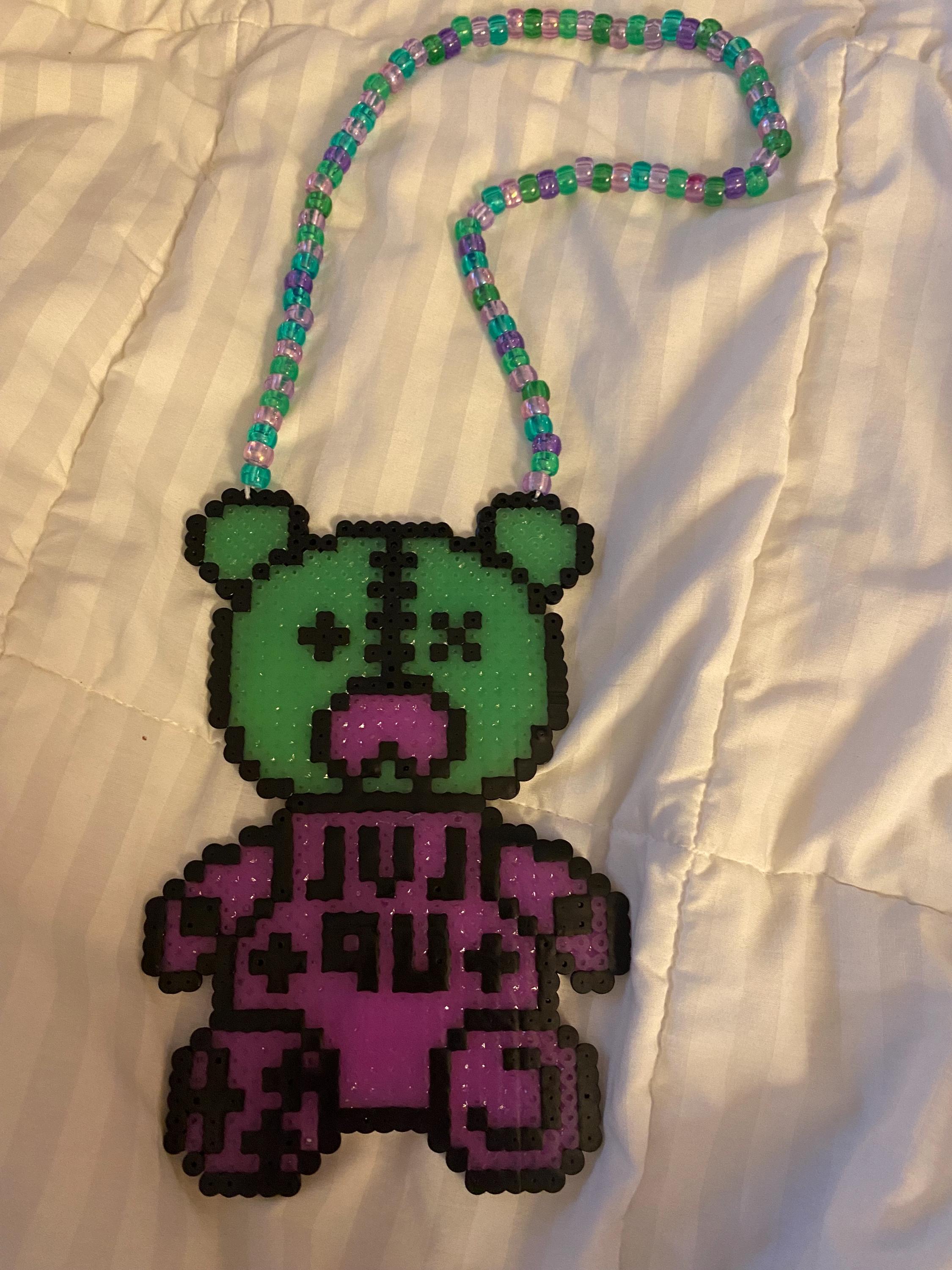 Level up Kandi Perler Necklace Rave Kandi Perler Bead Necklace EDM ...