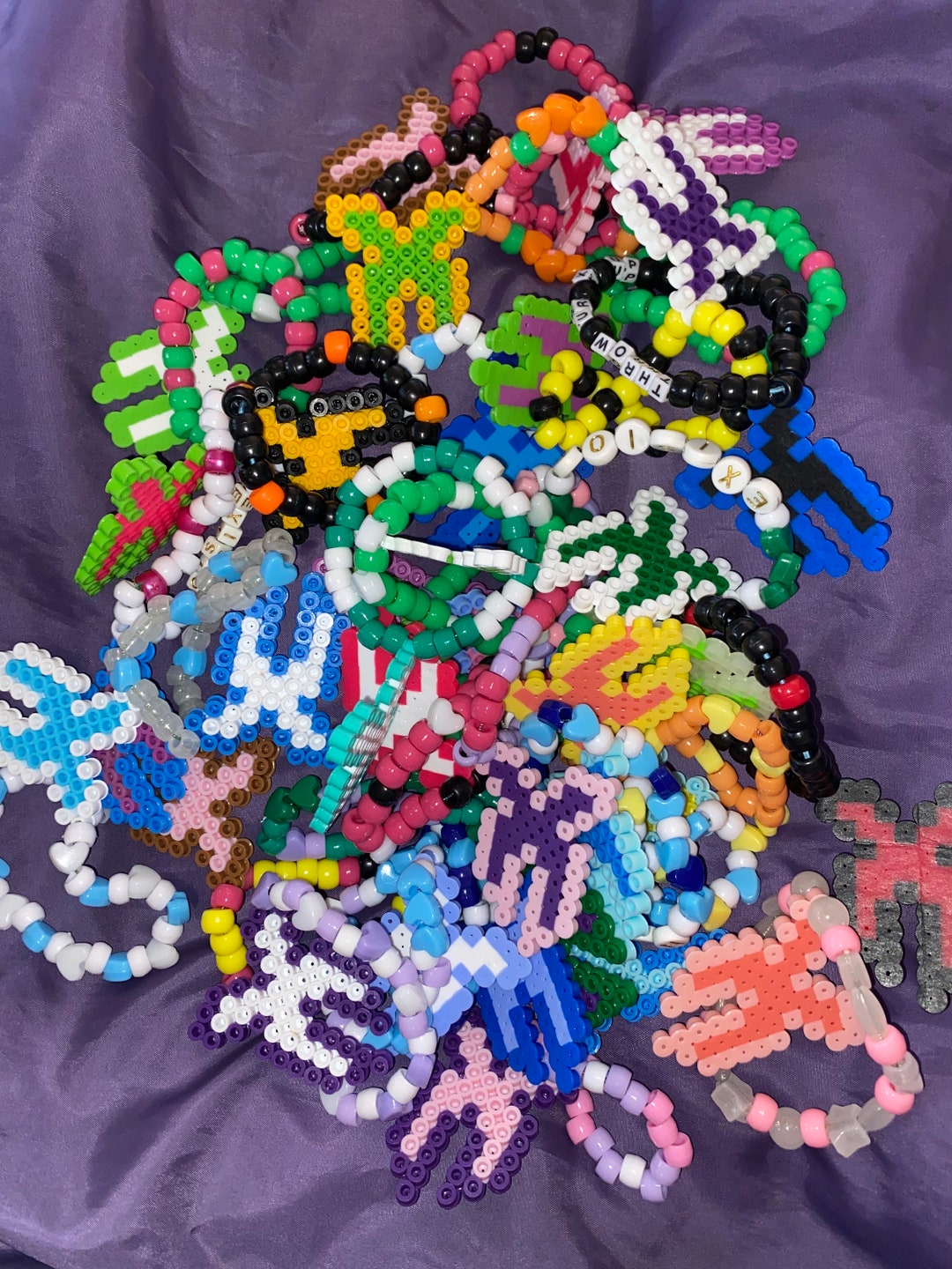 Customizable Excsion EDM Perler Bracelets Set of 10 Rave Kandi Bracelet ...