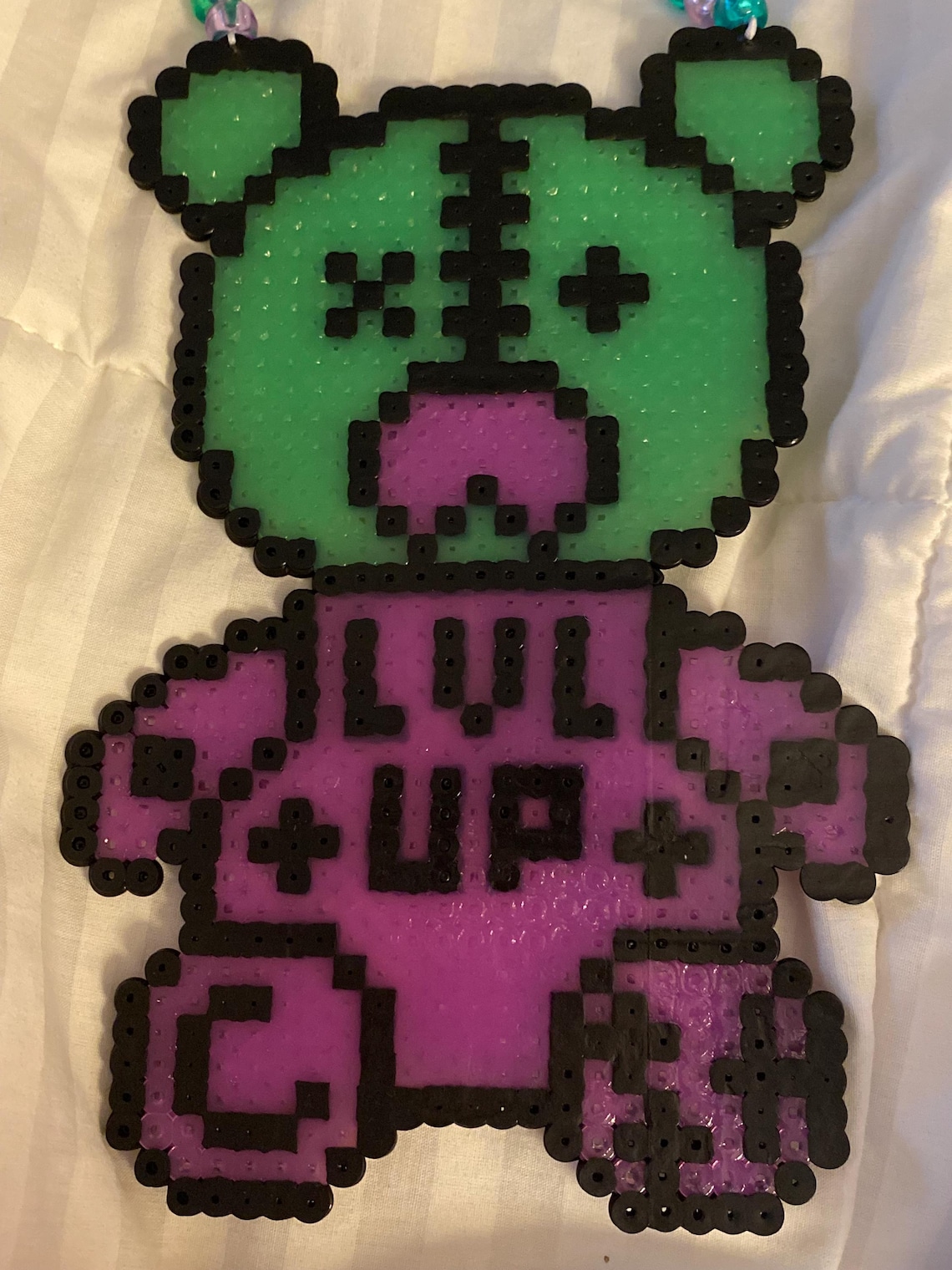 Level up Kandi Perler Necklace Rave Kandi Perler Bead Necklace EDM ...