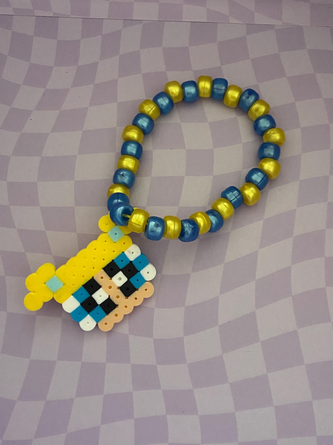Bubbles From the Powerpuff Girls Rave Kandi Perler Bracelet - Power ...