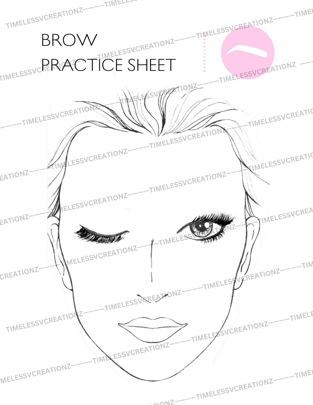 Brow Practice Sheet (printable&customizable) - Etsy