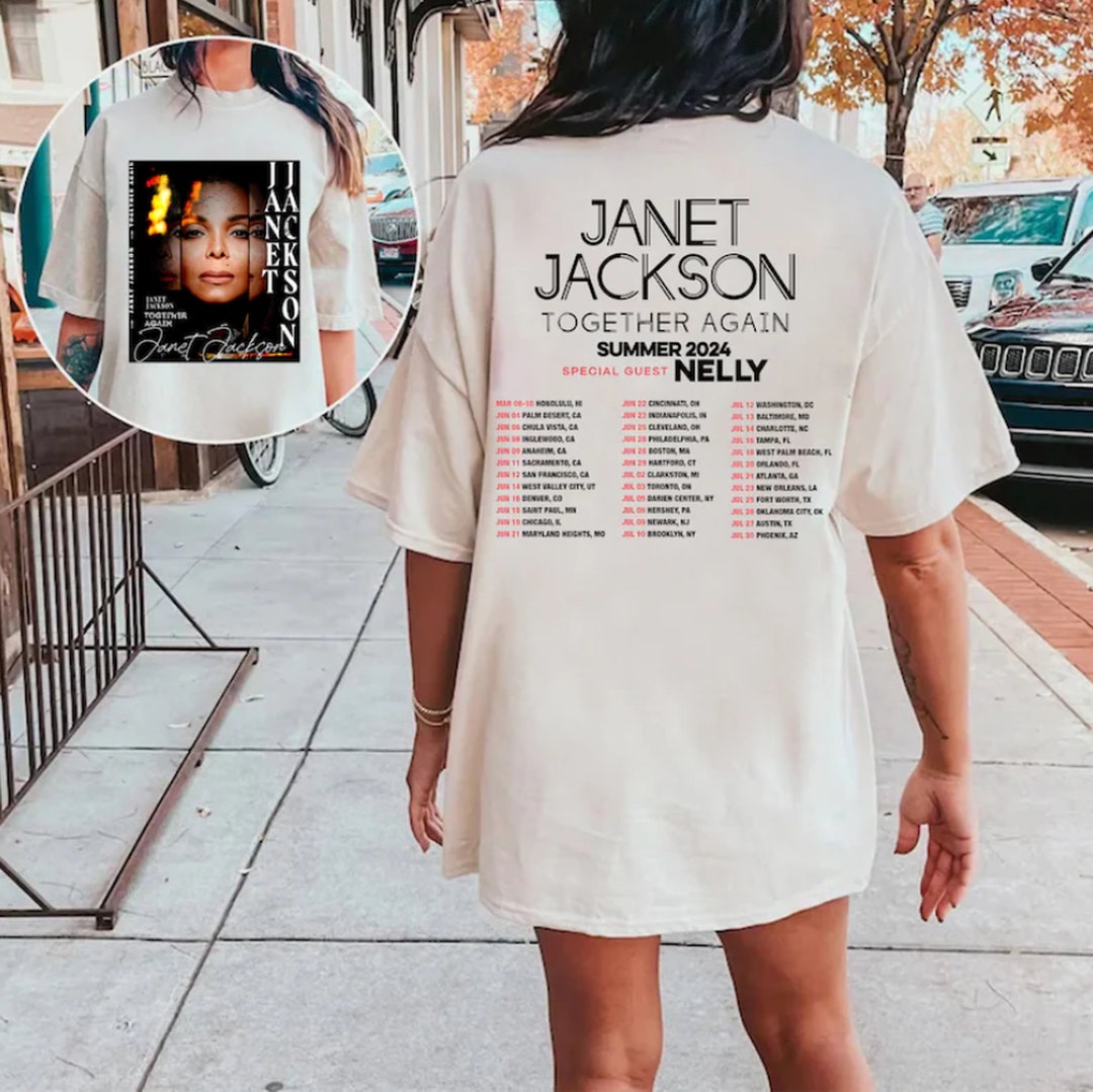 Janet Jackson 2024 Tour Black Unisex Gift Fan Together Again Summer ...